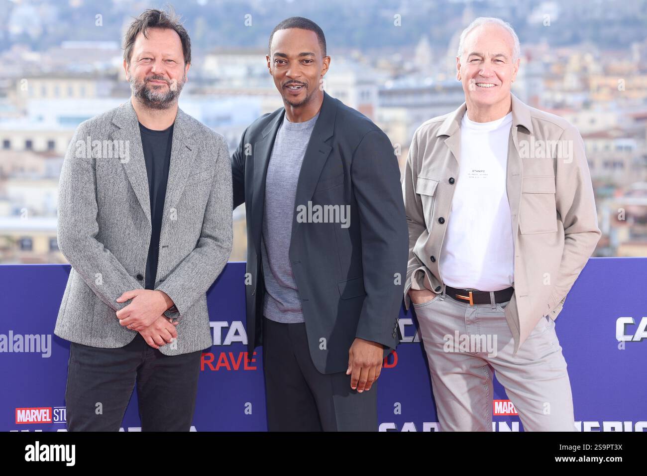 Rome, Italy 27th January 2025, Lee Jury, Anthony Mackie, Daniel Frigo ...
