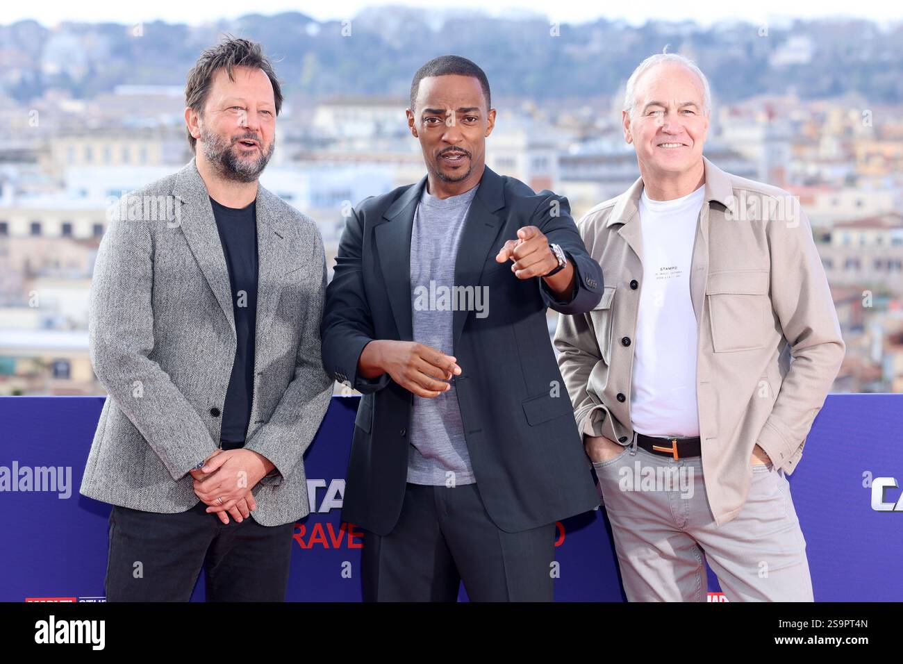Rome, Italy 27th January 2025, Lee Jury, Anthony Mackie, Daniel Frigo ...