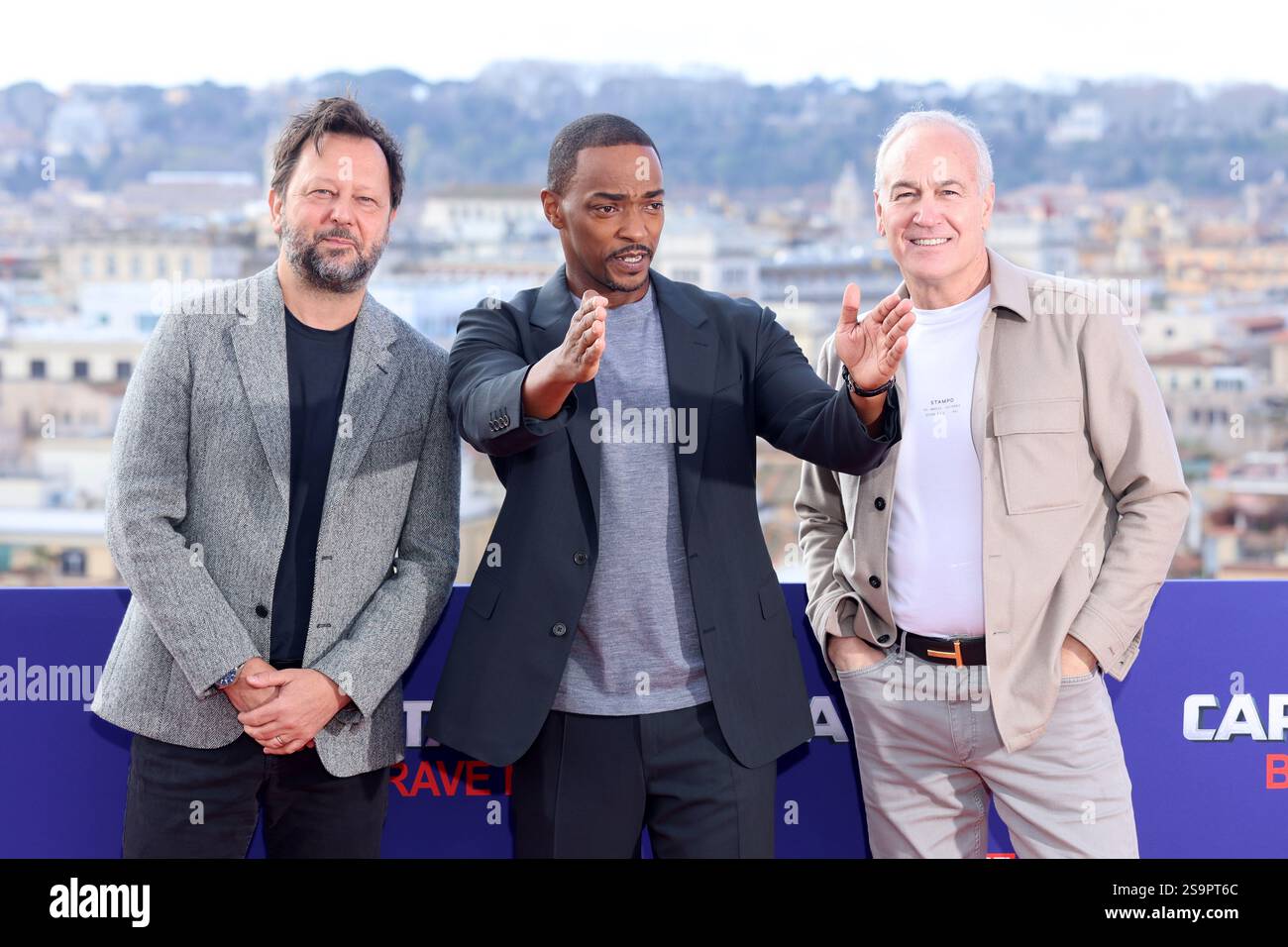 Rome, Italy 27th January 2025, Lee Jury, Anthony Mackie, Daniel Frigo ...