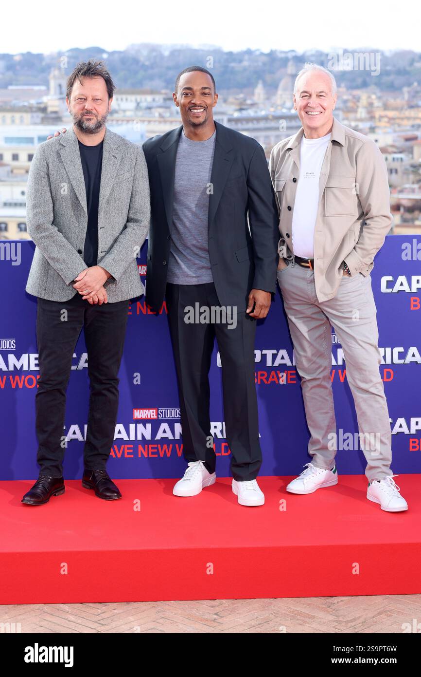 Rome, Italy 27th January 2025, Lee Jury, Anthony Mackie, Daniel Frigo ...