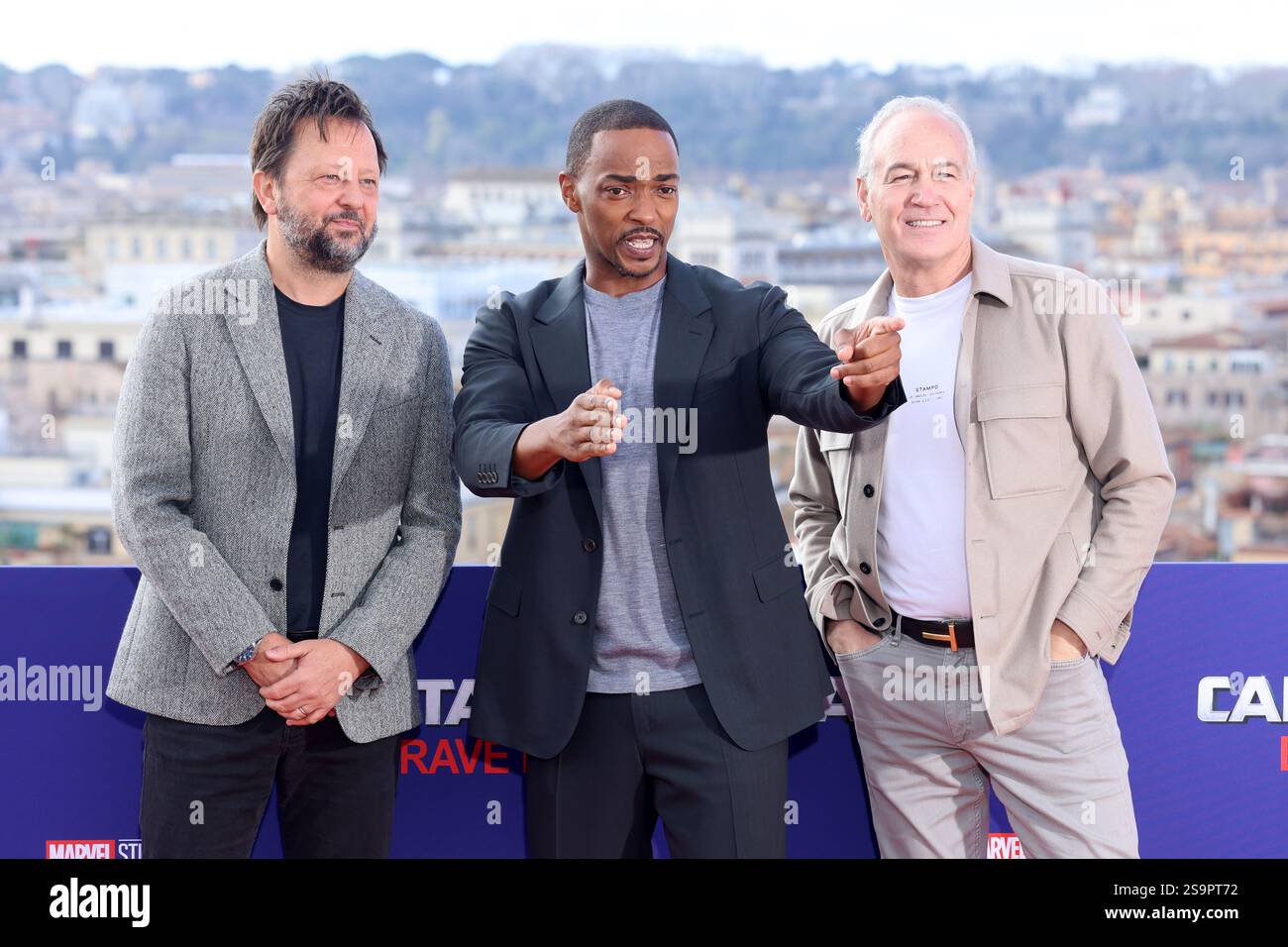 Rome, Italy 27th January 2025, Lee Jury, Anthony Mackie, Daniel Frigo ...