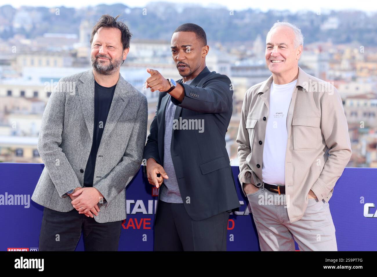 Rome, Italy 27th January 2025, Lee Jury, Anthony Mackie, Daniel Frigo ...