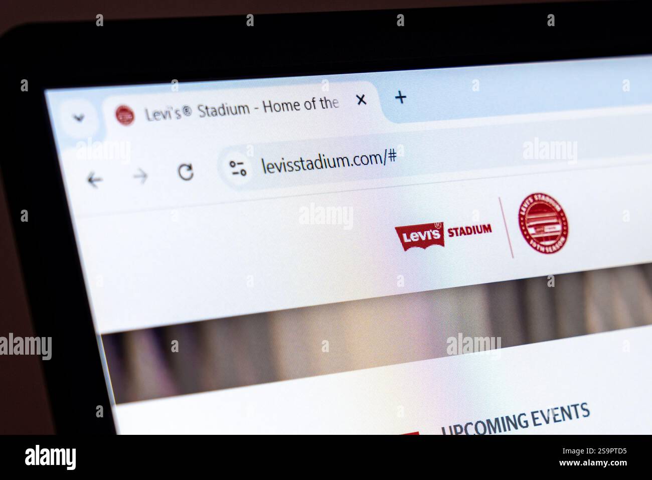 New York, USA - January 22, 2025: Levis Stadium website displayed on laptop screen showcasing ...