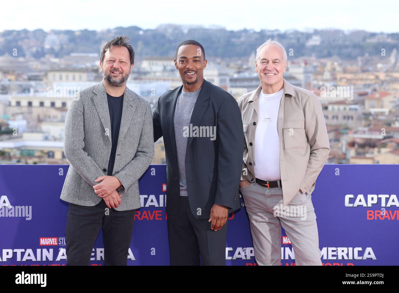 Rome, Italy. 27th Jan, 2025. Lee Jury, Anthony Mackie, Daniel Frigo ...