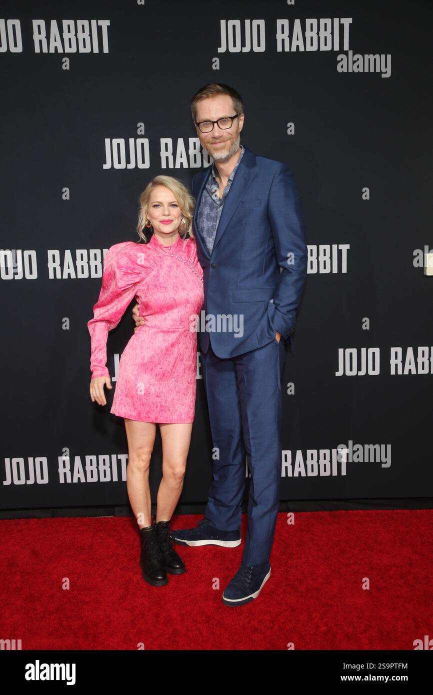 Mircea Monroe and Stephen Merchant at the 'Jojo Rabbit' film premiere ...