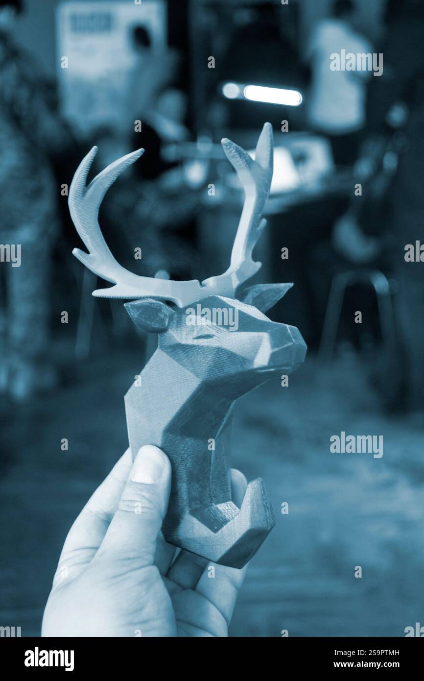 Creative art model printed on a 3D printer. Different objects created ...