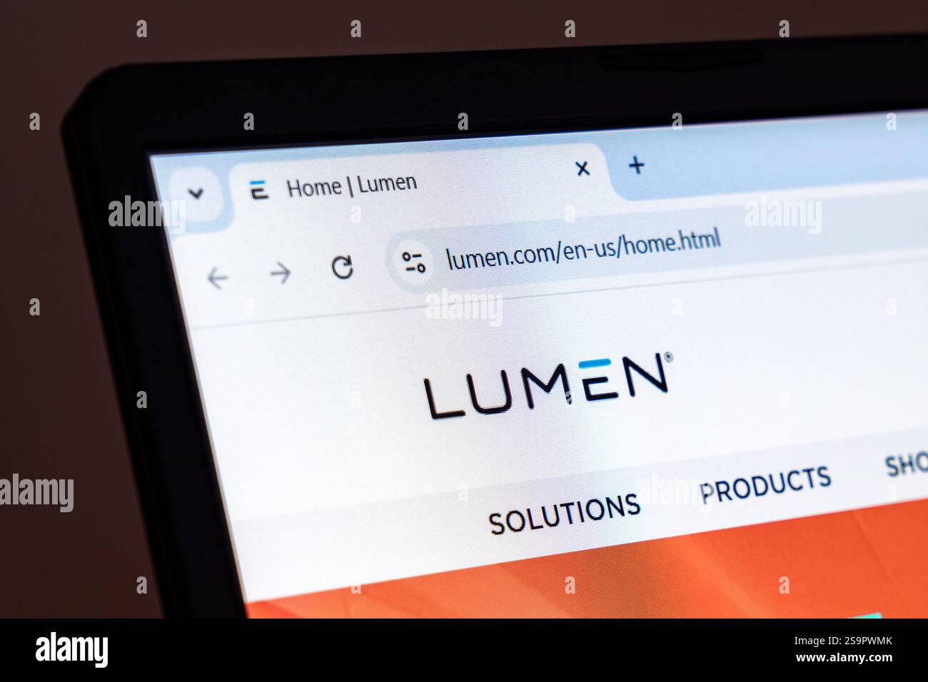 New York, USA - January 22, 2025: Lumen website displayed on laptop ...
