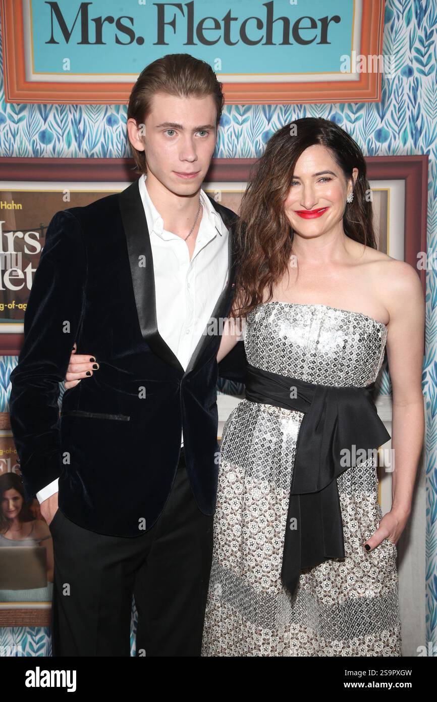 Owen Teague and Kathryn Hahn at the 'Mrs. Fletcher' TV show premiere ...