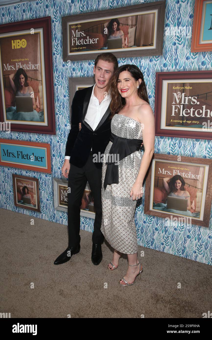 Owen Teague and Kathryn Hahn at the 'Mrs. Fletcher' TV show premiere ...