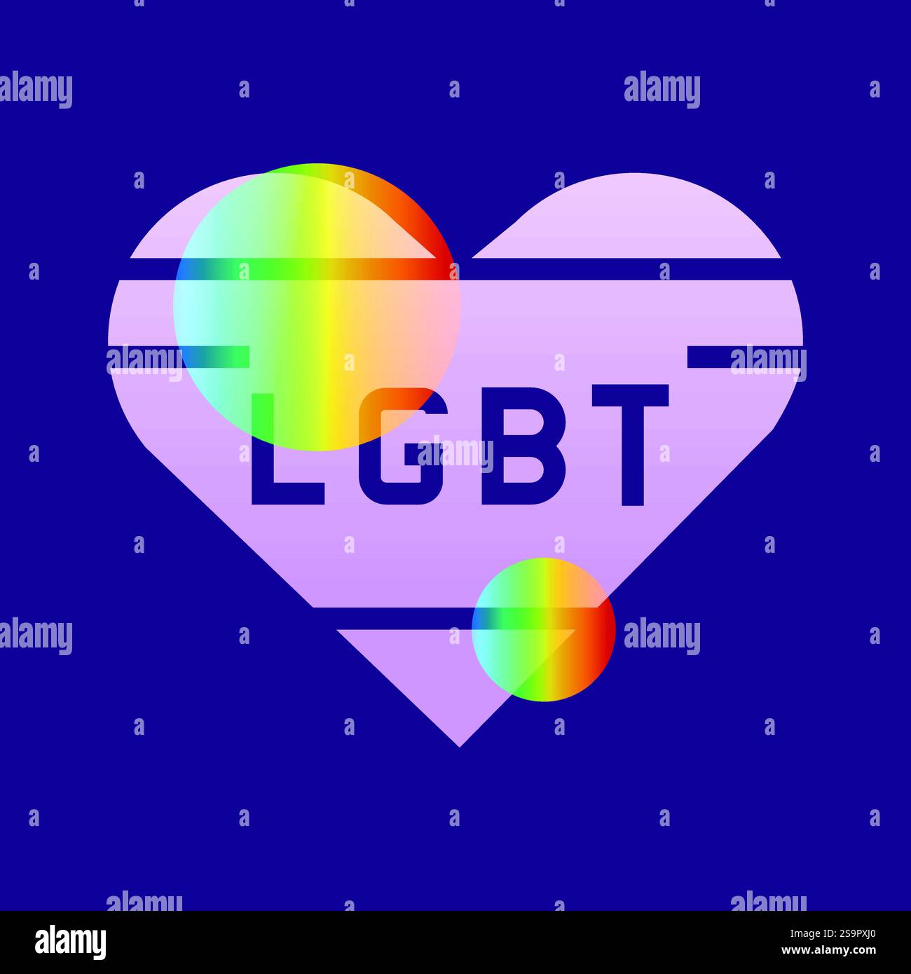LGBT society glassmorphism illustration. Transparency blur elements ...