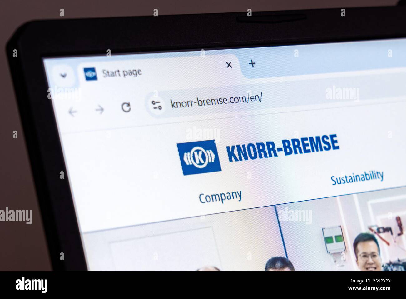 New York, USA - January 22, 2025: Knorr-Bremse corporate website ...