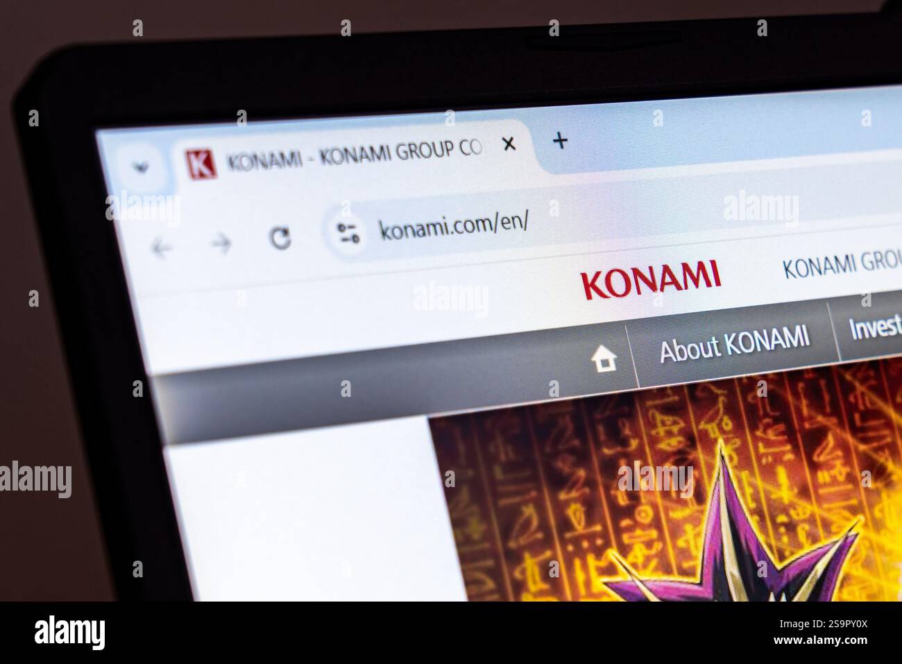 New York, USA - January 22, 2025: Konami website displayed on laptop ...