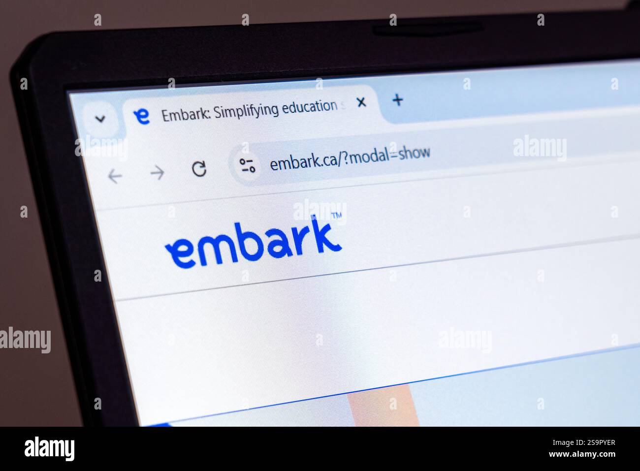 New York, USA - January 22, 2025: Embark website displayed on laptop ...
