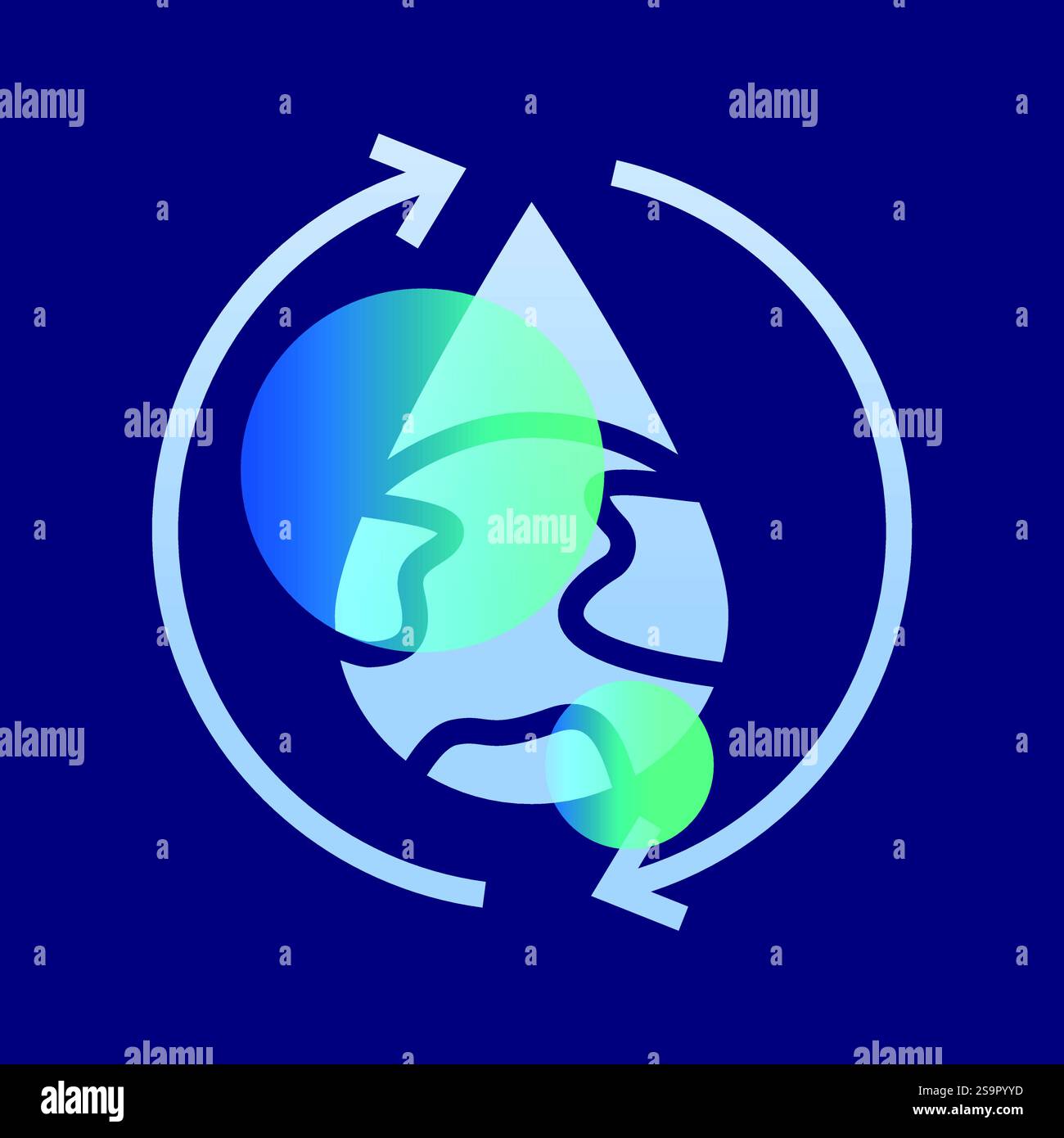 Water Efficiency glassmorphism illustration. Transparency blur elements ...