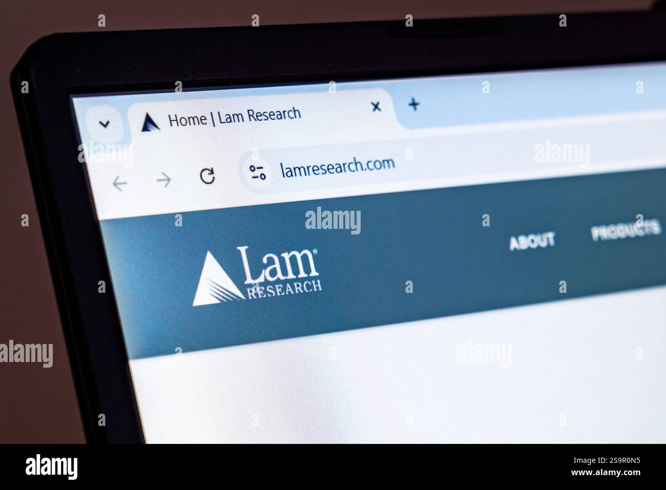 New York, USA - January 22, 2025: Lam Research website displayed on ...