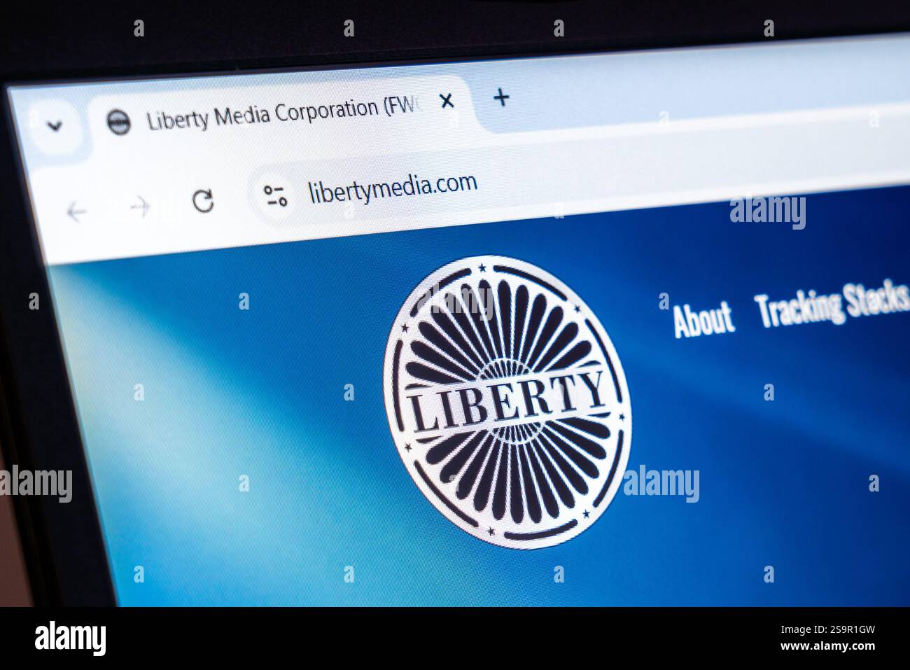 New York, USA - January 22, 2025: Liberty Media Corporation website ...