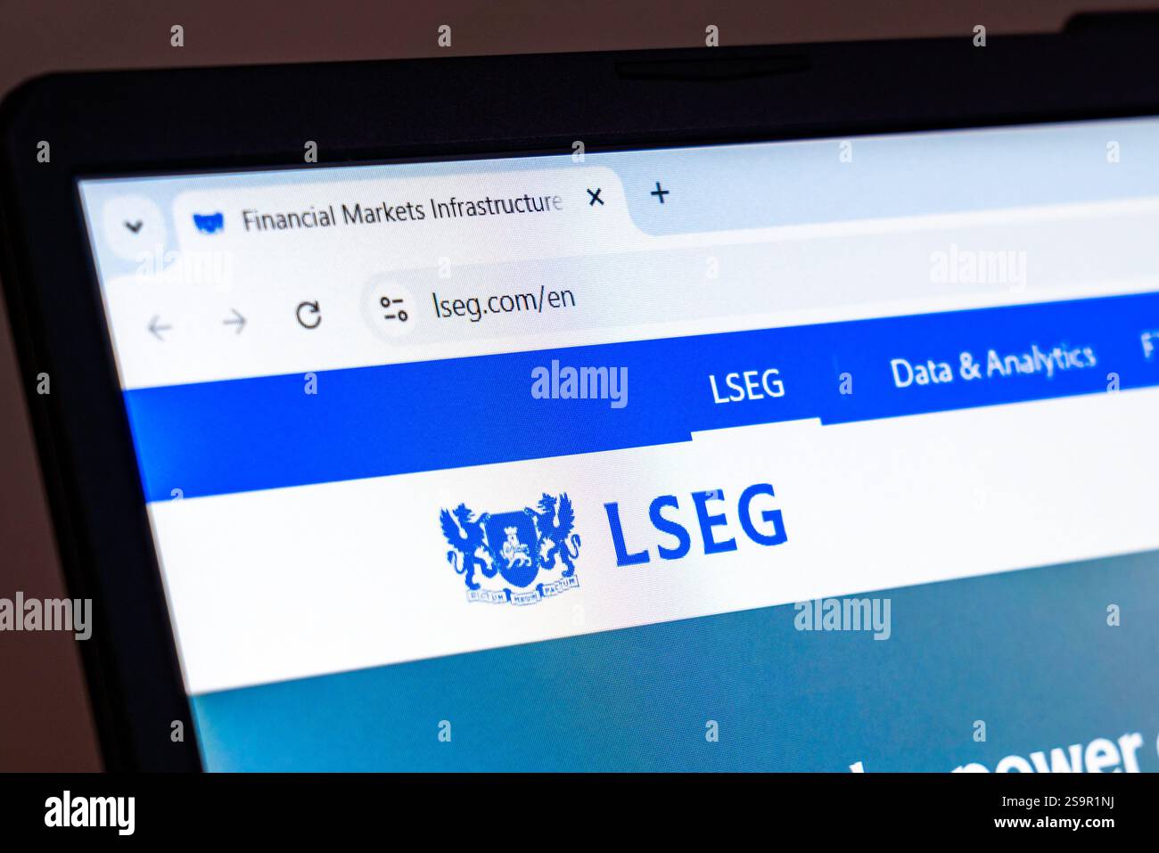 New York, USA - January 22, 2025: LSEG website displayed on laptop ...