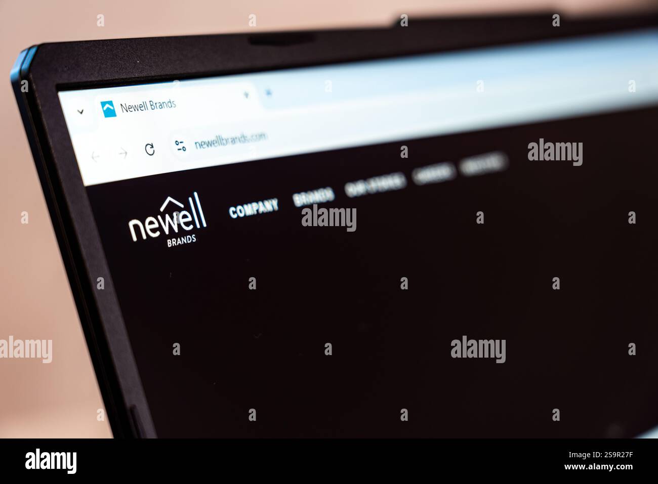 New York, USA - January 20, 2025: Newell Brands website displayed on a ...