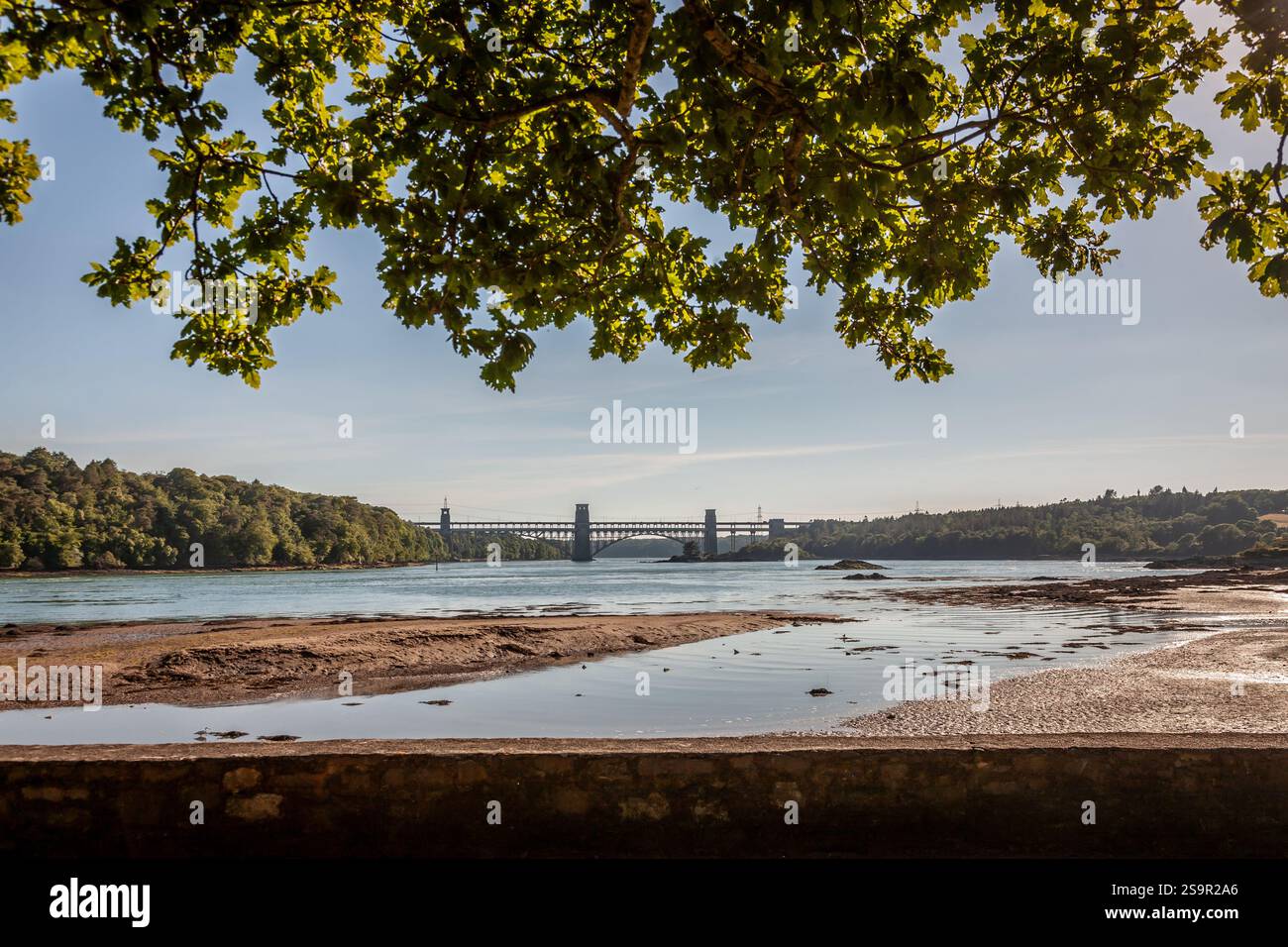 Britannia Bridge over the Menai Strait, Gwynedd, Wales, UK Stock Photo ...