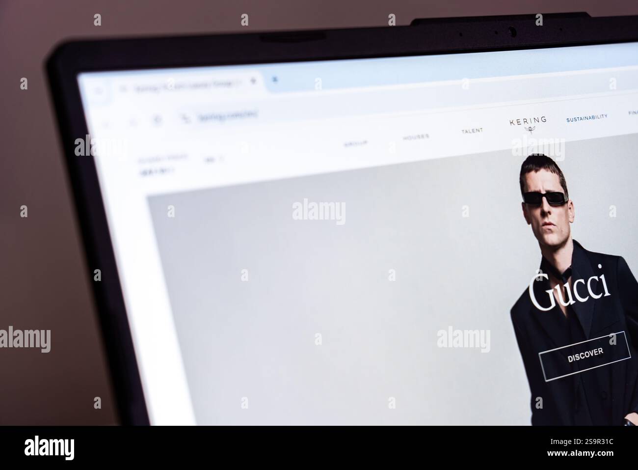 New York, USA - January 22, 2025: Kering luxury fashion brand website ...