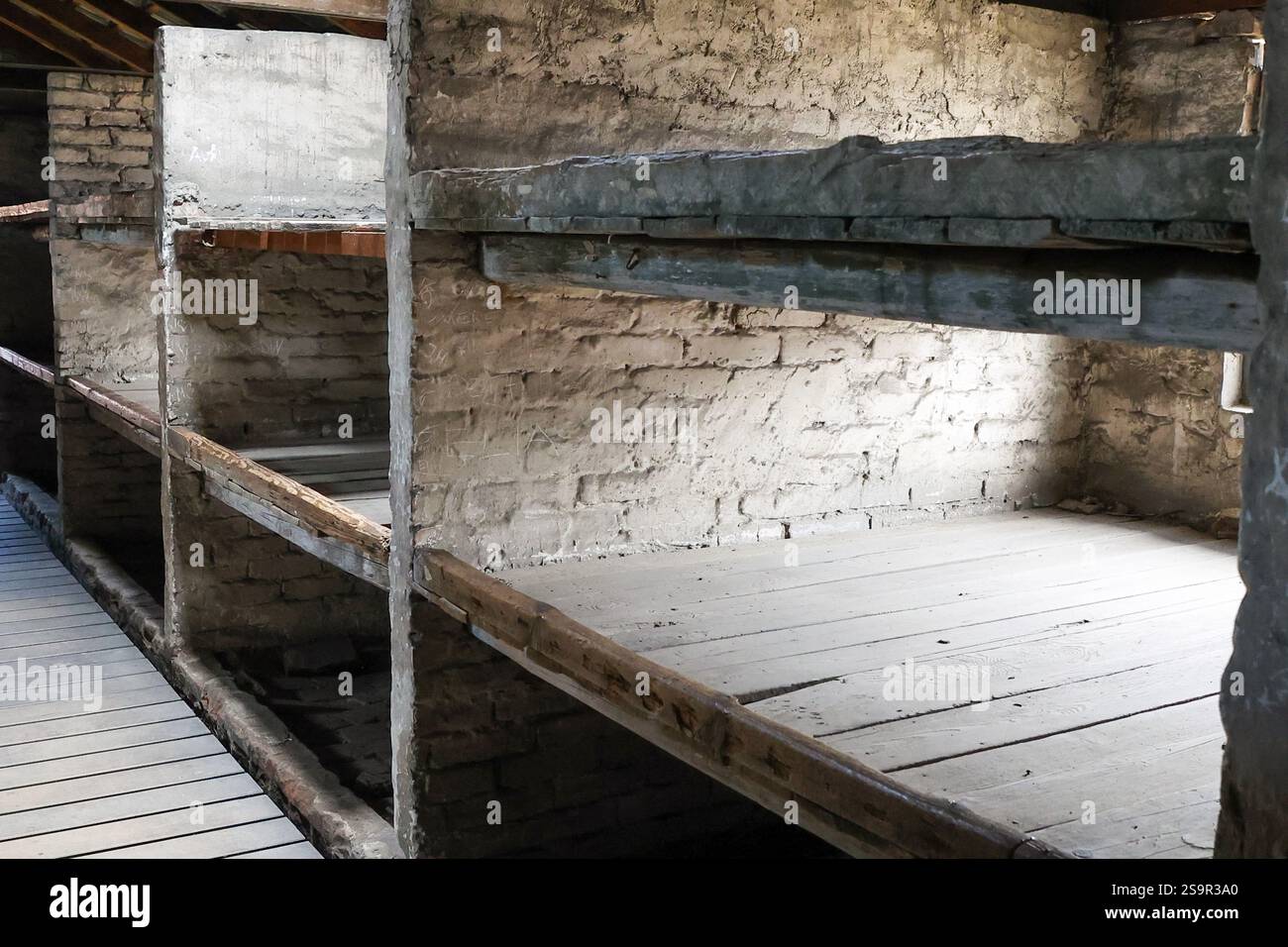 Auschwitz, Poland. 17th July, 2024. Interior view of the barracks of ...