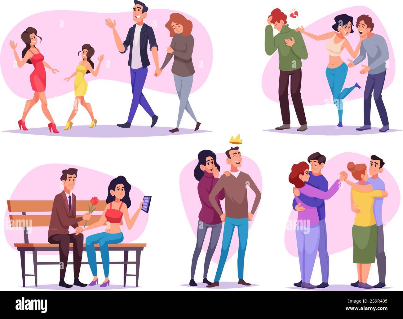 Relationship concept. Conflict lovers heartbreak relationships problem ...