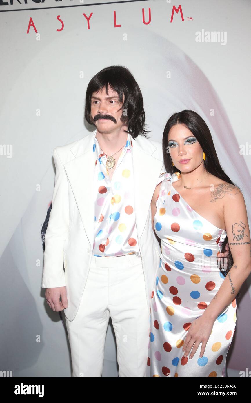 Evan Peters and Halsey at the 'American Horror Story' 100th Episode ...