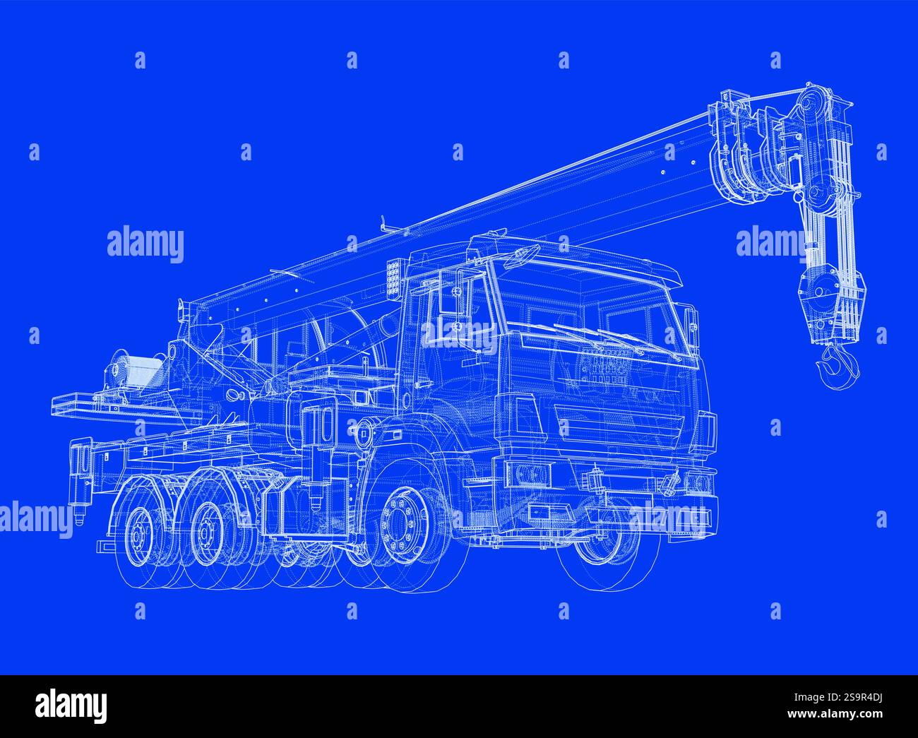 Car crane. Vector rendering of 3d Stock Vector Image & Art - Alamy