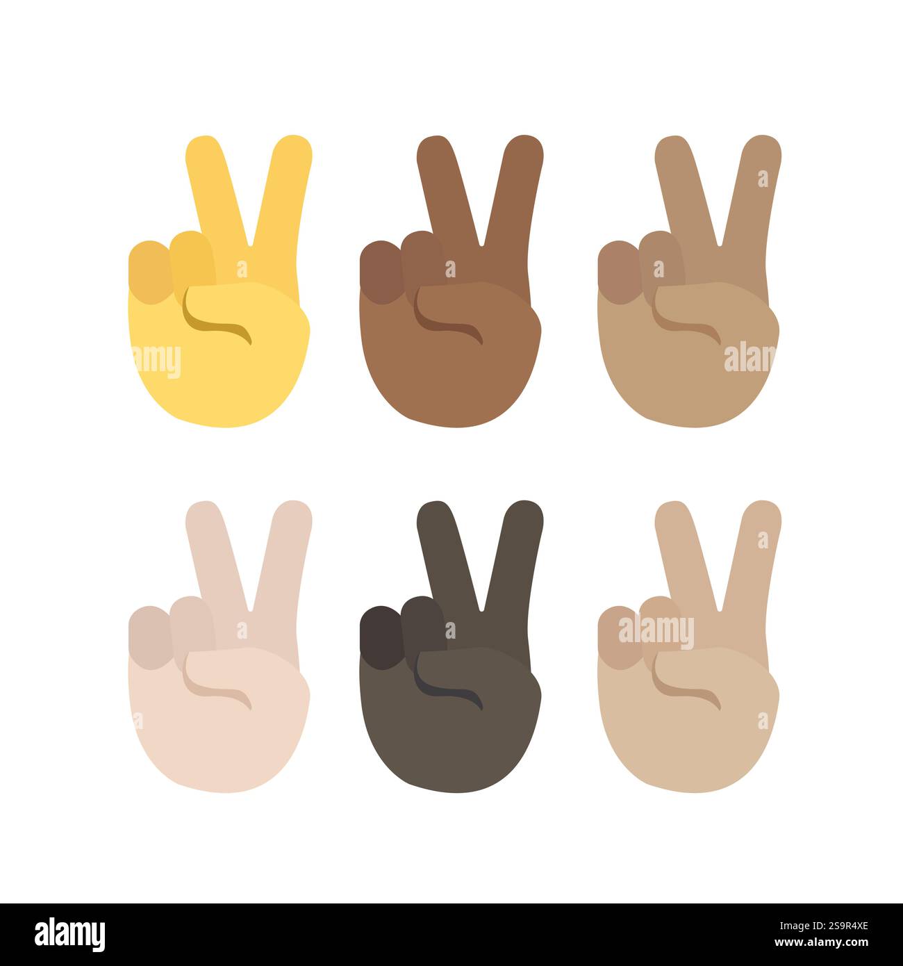 victory hand win vinner V hands fingers emoji vector illustration Stock ...