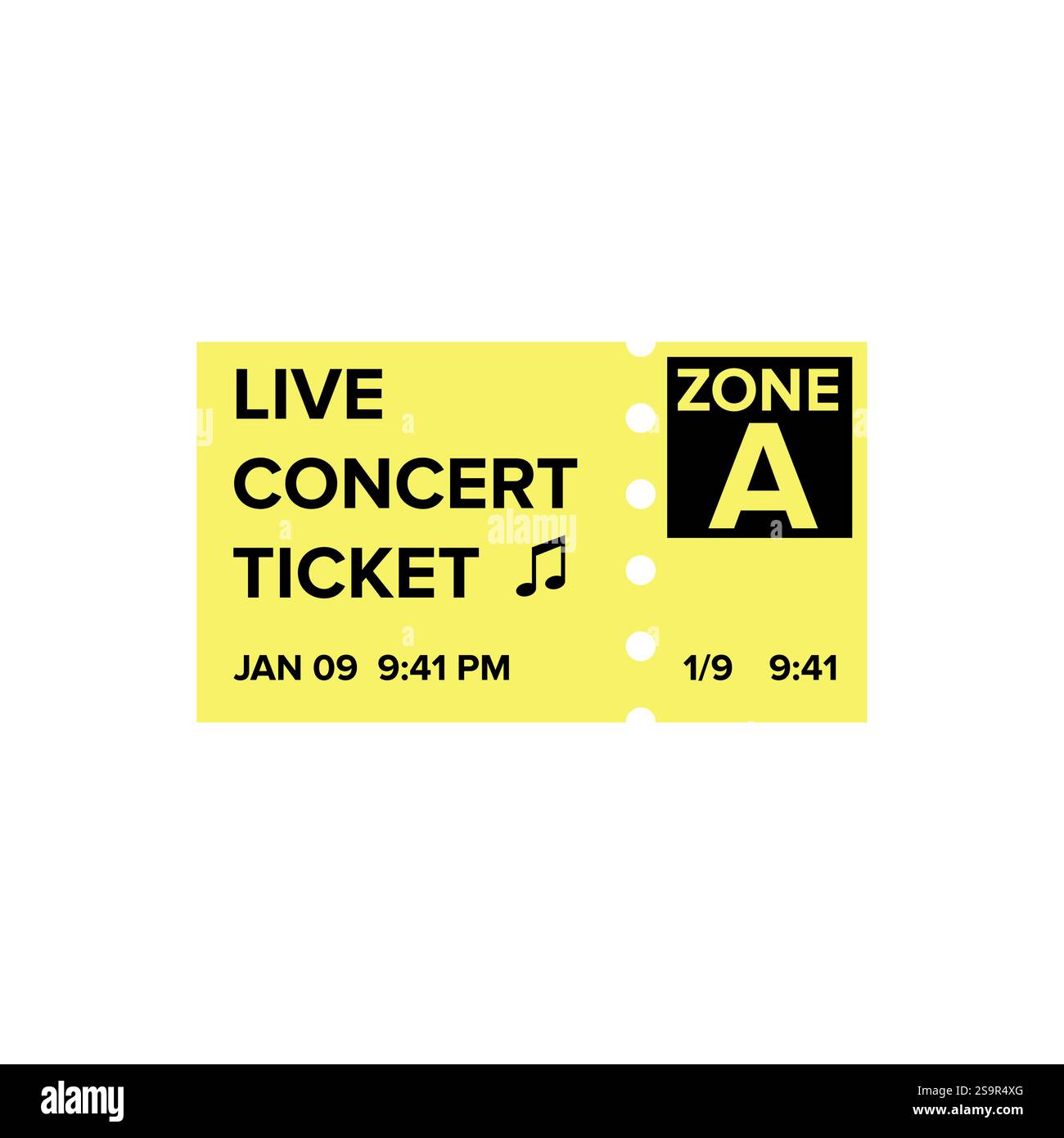 live concert ticket template symbol sign emoji icon admit one Stock ...