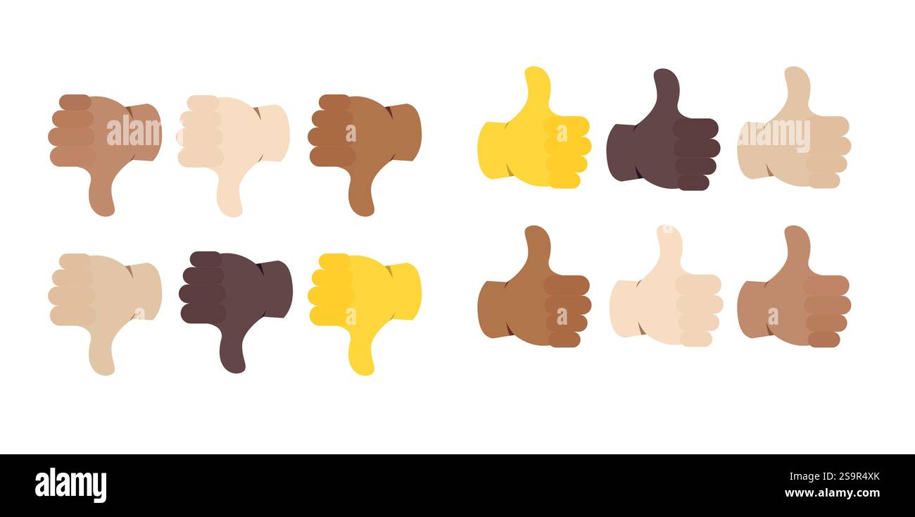 thumbs down up like dislike hand hands vector symbol sign illustration ...