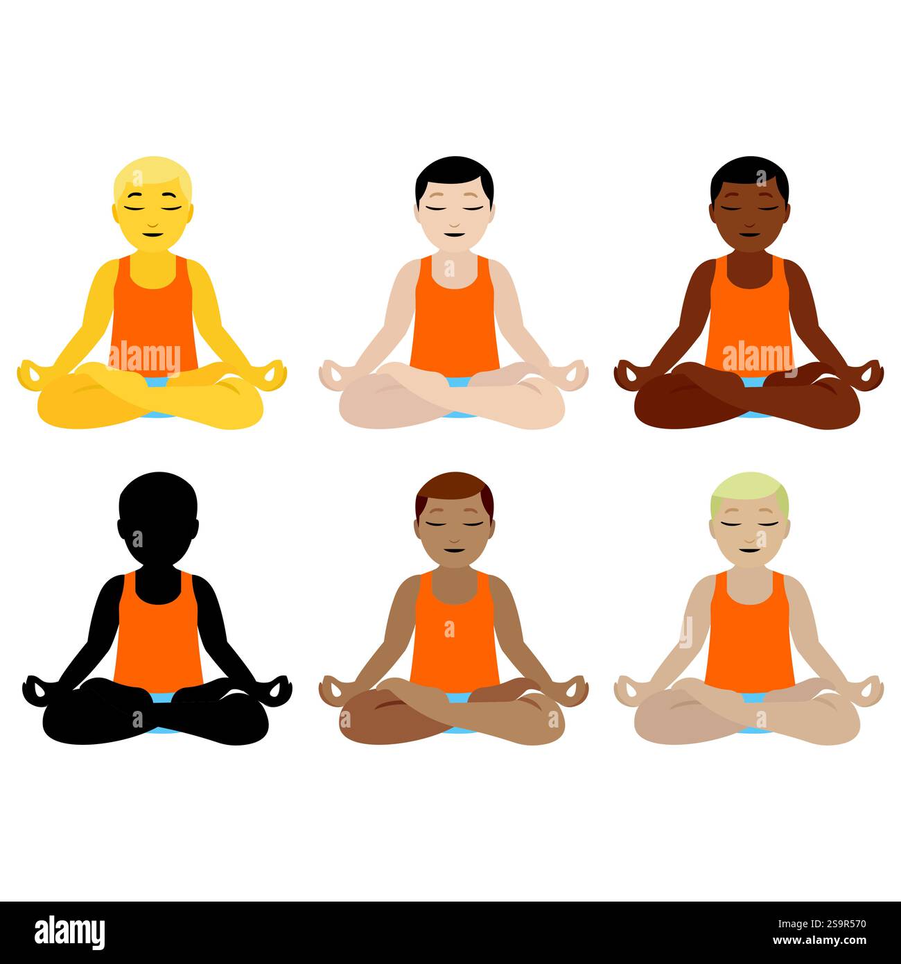 yoga man illustration sign icon vector emoji lotus wellness Stock ...