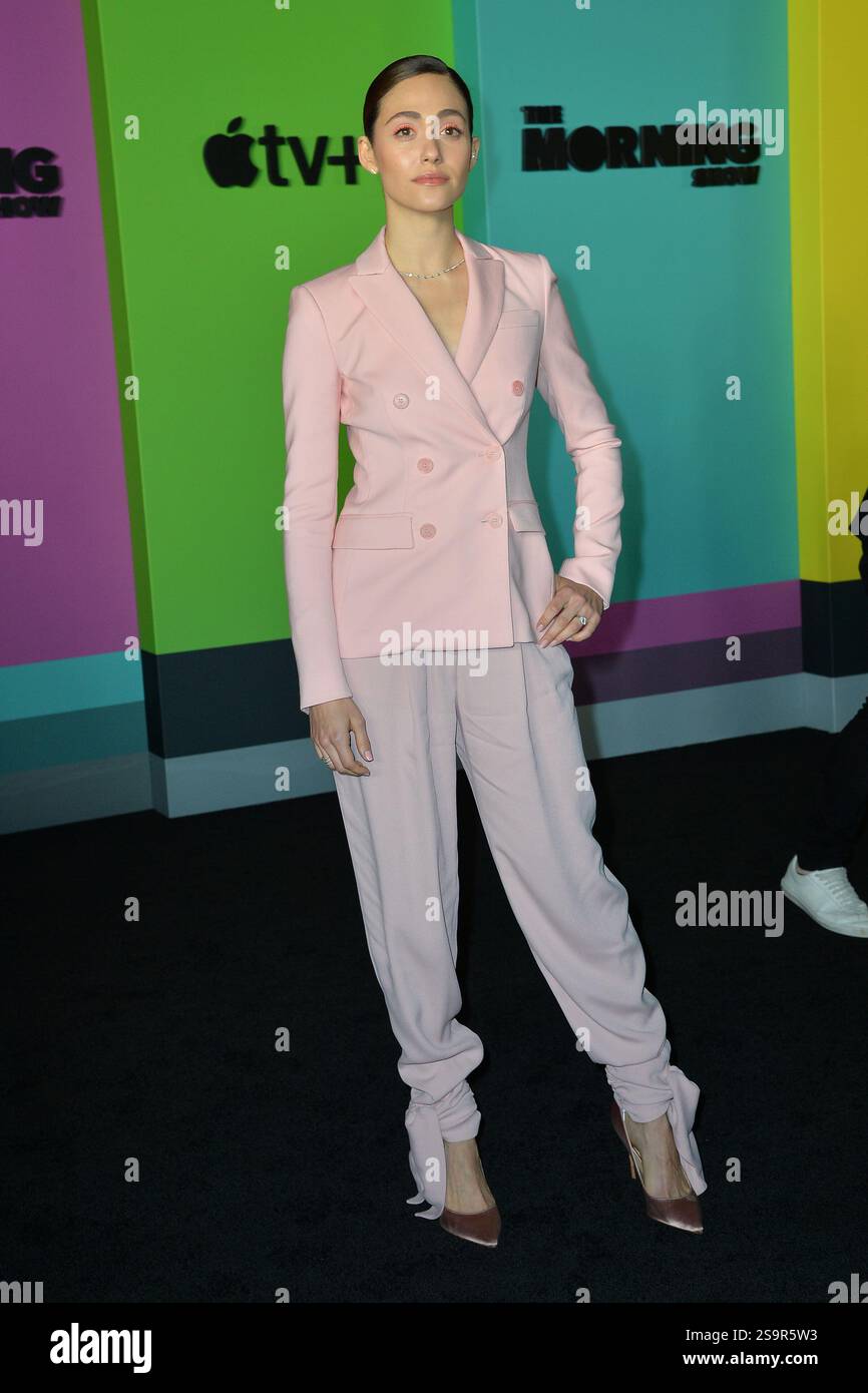 Emmy Rossum attending ‘The Morning Show' TV show premiere arrivals at ...