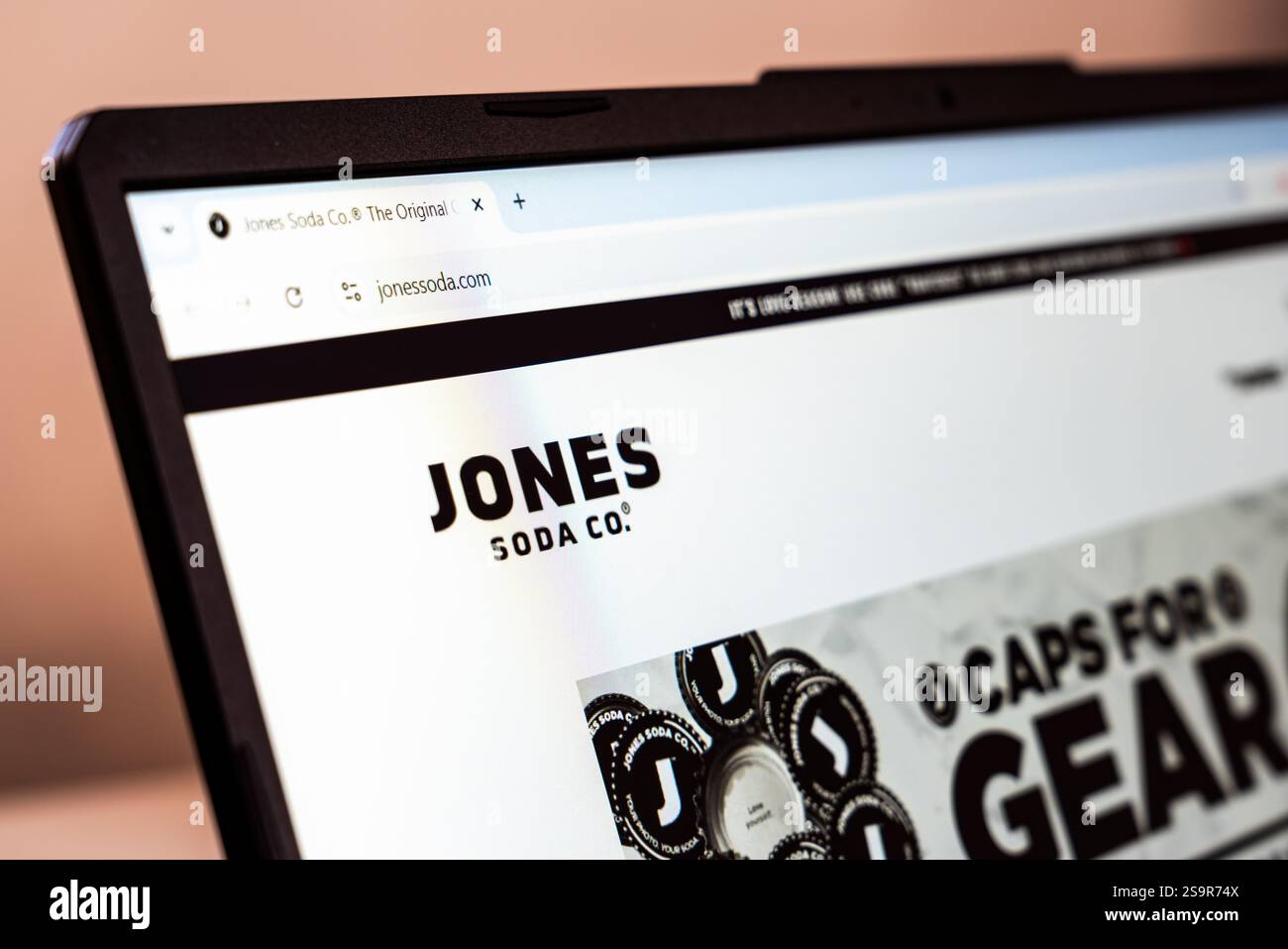 New York, USA - January 20, 2025: Jones Soda Co. website promoting ...