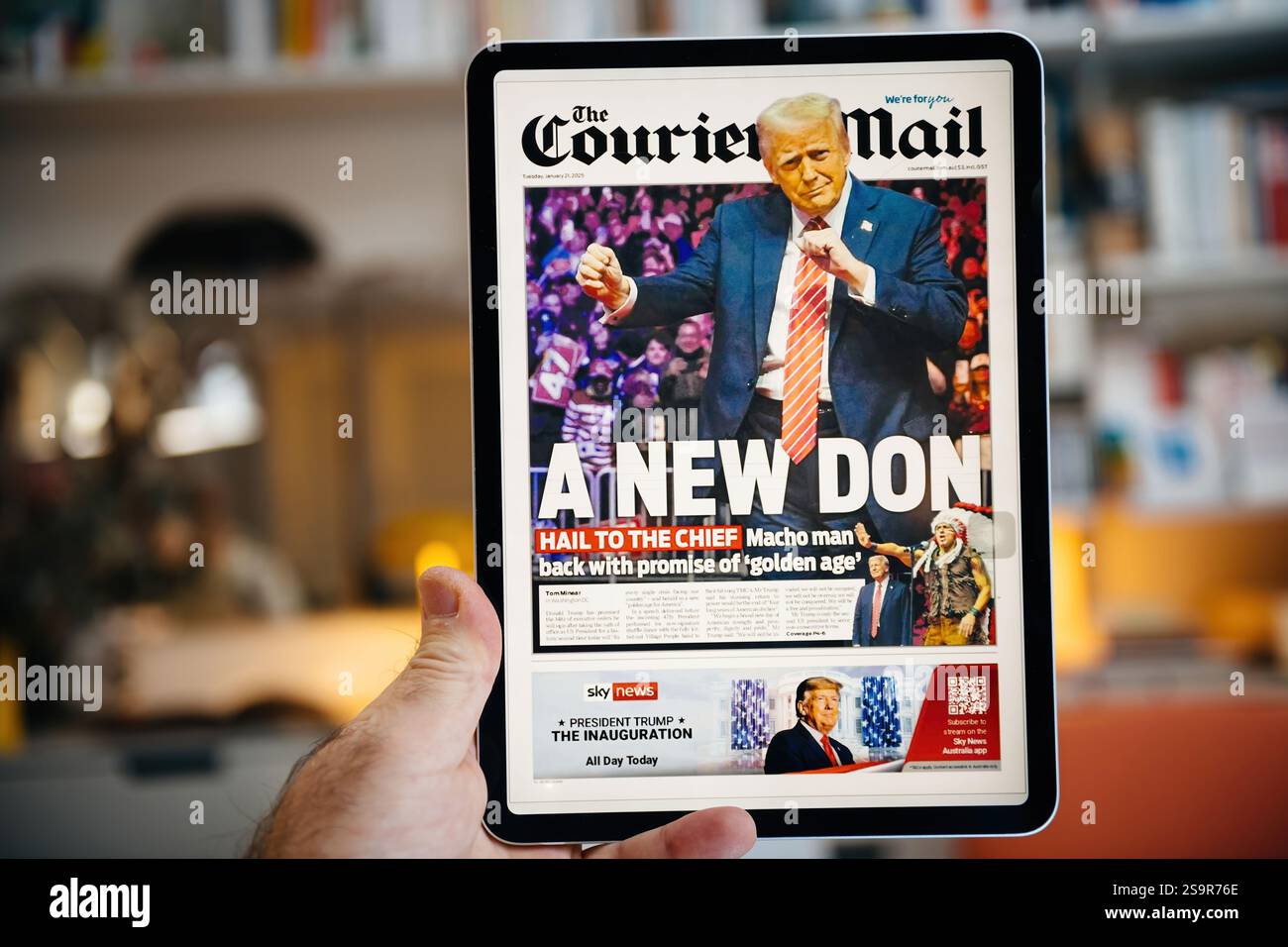 Paris, France - Jan 21, 2025: The Courier Mail australain press front ...