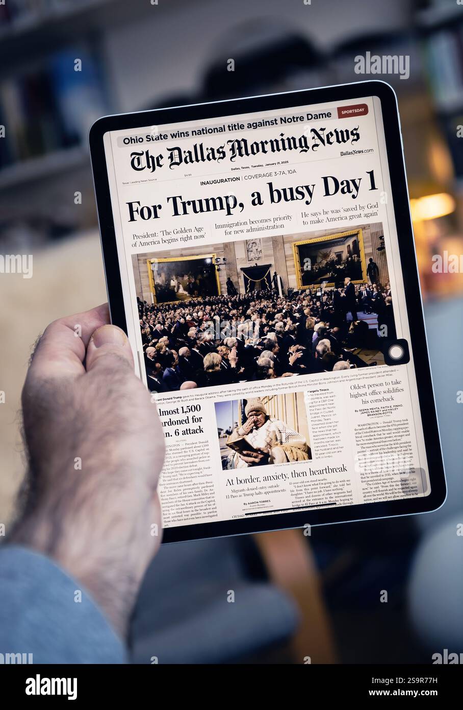 Paris, France - Jan 21, 2025: A digital edition of The Dallas Morning ...