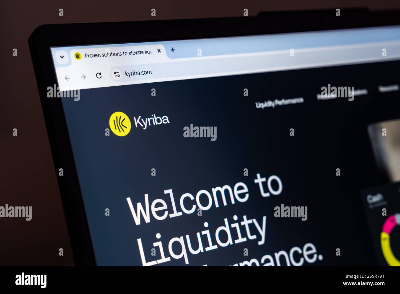 New York, USA - January 22, 2025: Kyriba website displayed on laptop ...