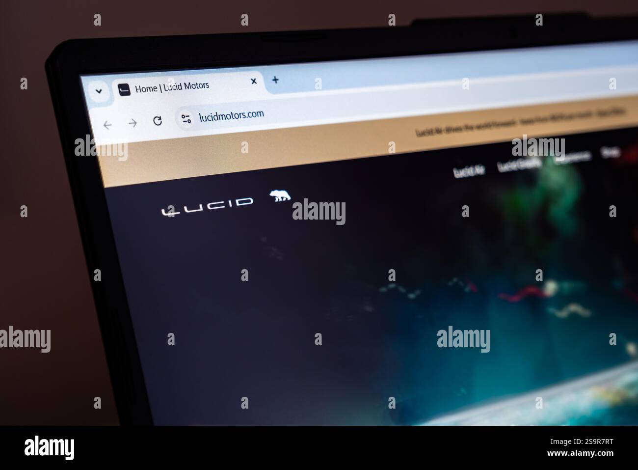 New York, USA - January 22, 2025: Lucid Motors website displayed on ...