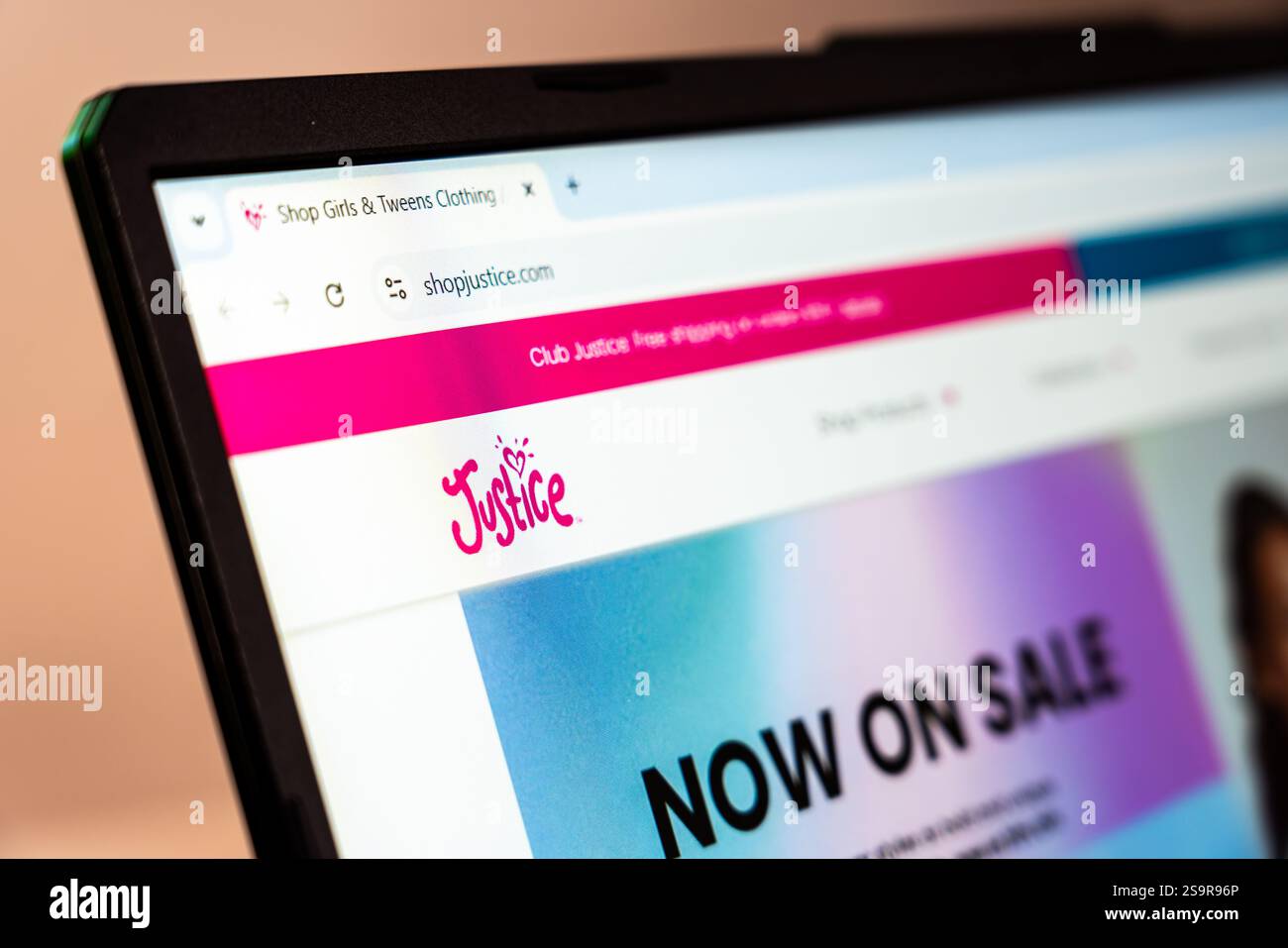 New York, USA - January 20, 2025: Justice website displayed on a screen ...