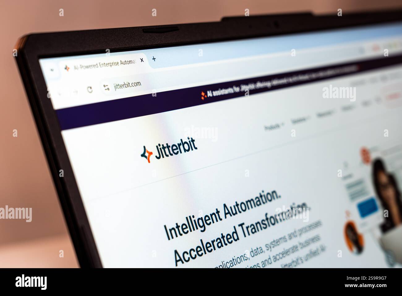 New York, USA - January 20, 2025: Jitterbit website showcasing AI ...