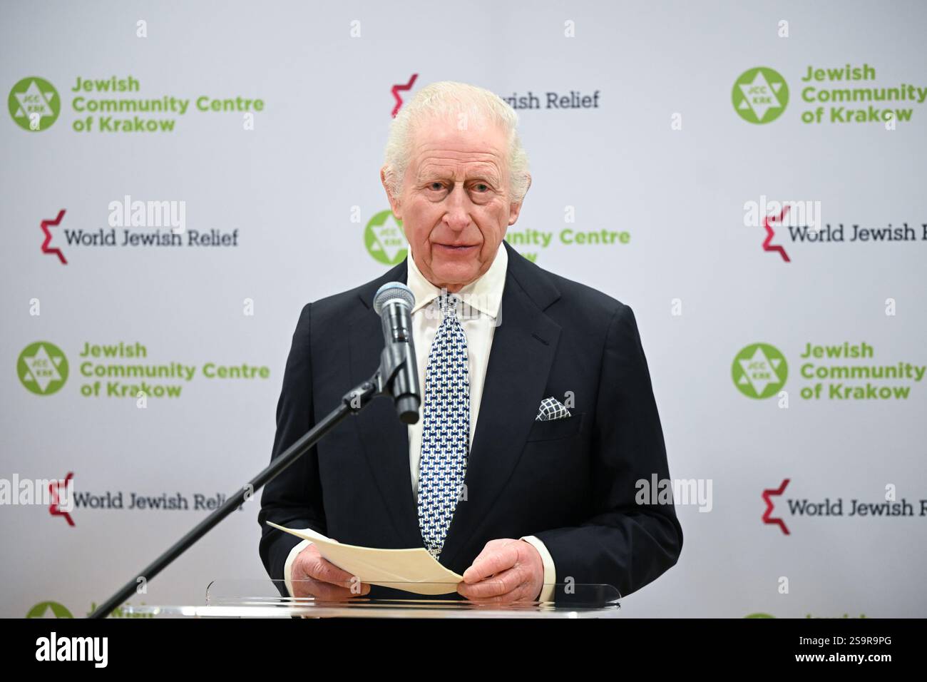 King Charles III gives a speech during his visit to the Jewish ...