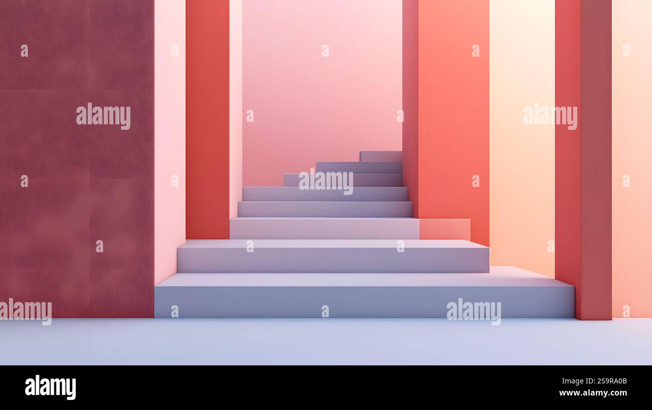 Simplistic urban pathways featuring overlapping geometric shapes,clean ...