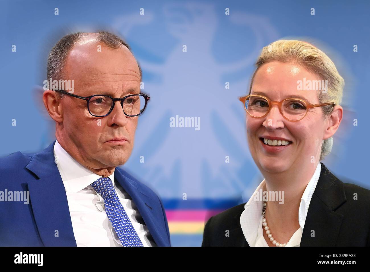 FOTOMONTAGE: CDU Kanzlerkandidat Friedrich MERZ will ein TV Duell mit ...