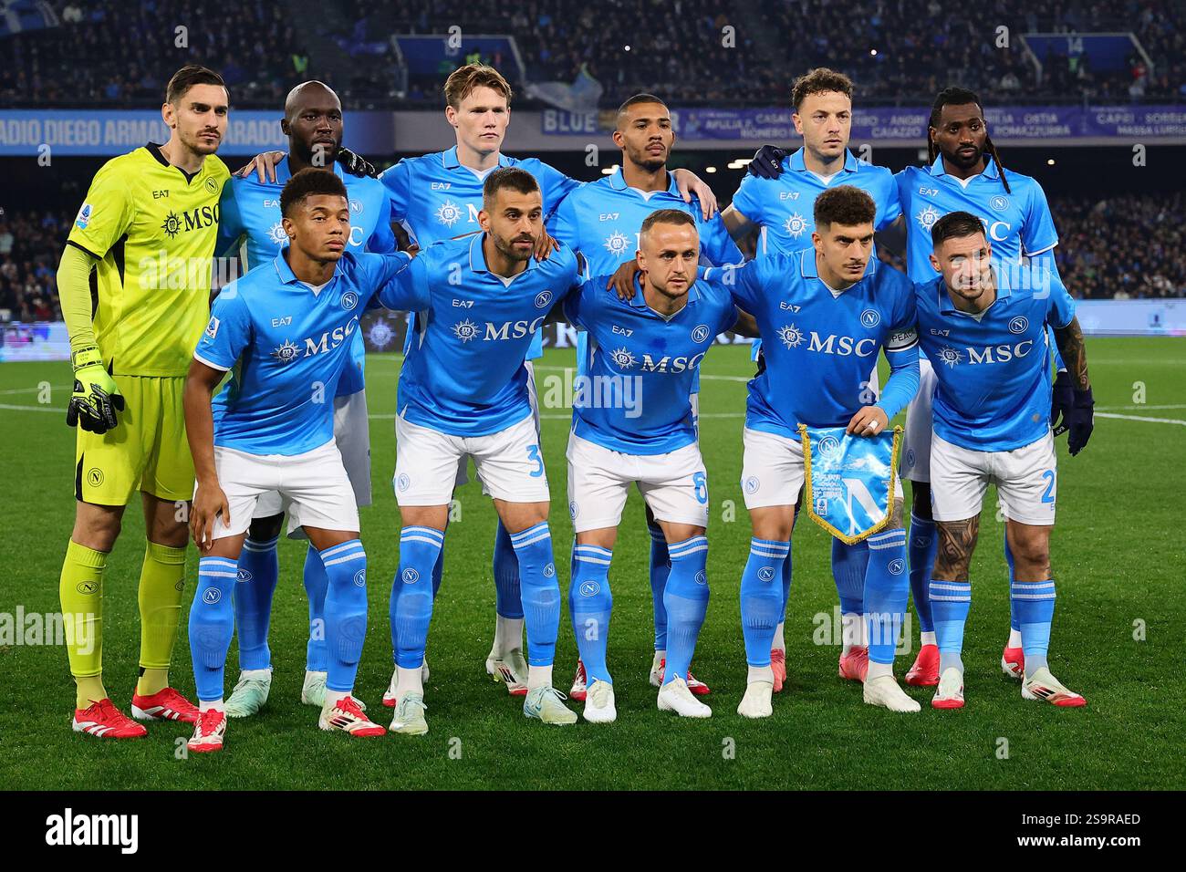 SSC Napoli players pose for a team photo during the Serie A football ...