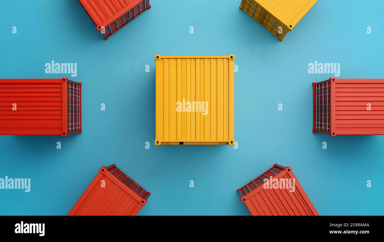 Simplified Arrows Encircling a Cargo Container - Shipment Coordination ...