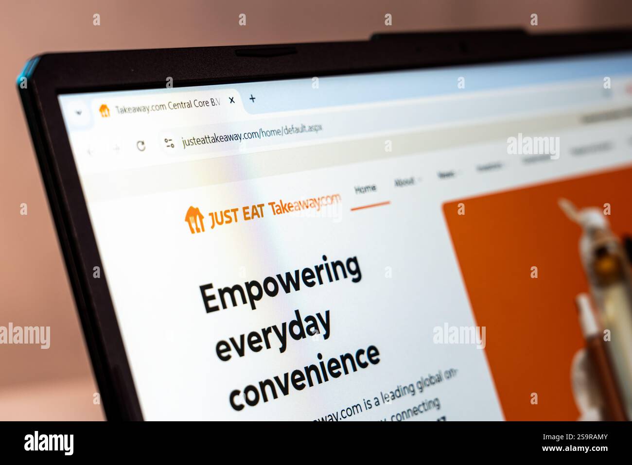 New York, USA - January 20, 2025: Just Eat Takeaway website displaying ...