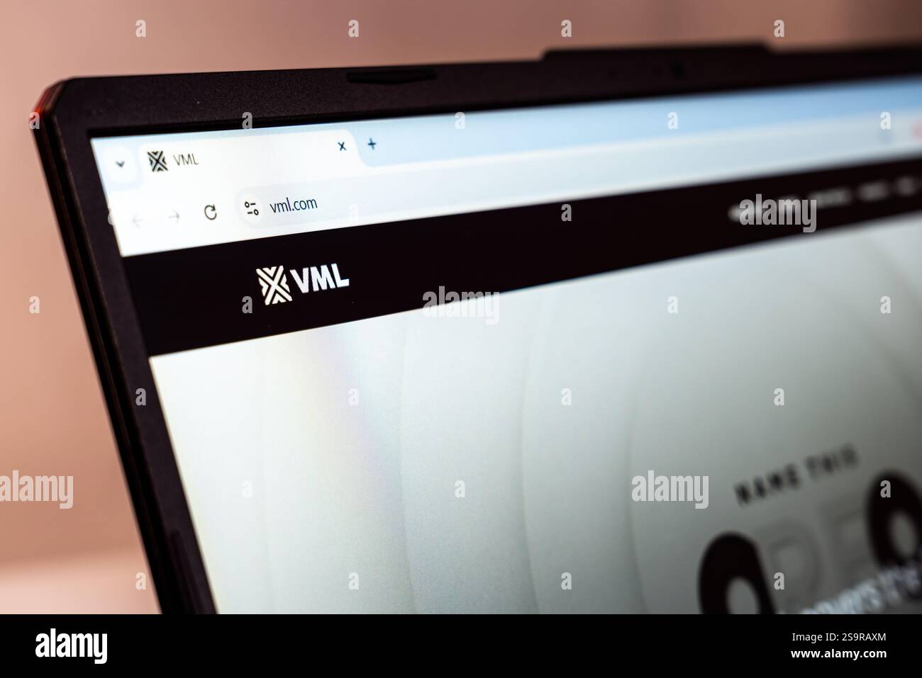 New York, USA - January 20, 2025: VML website showcasing marketing and digital advertising ...