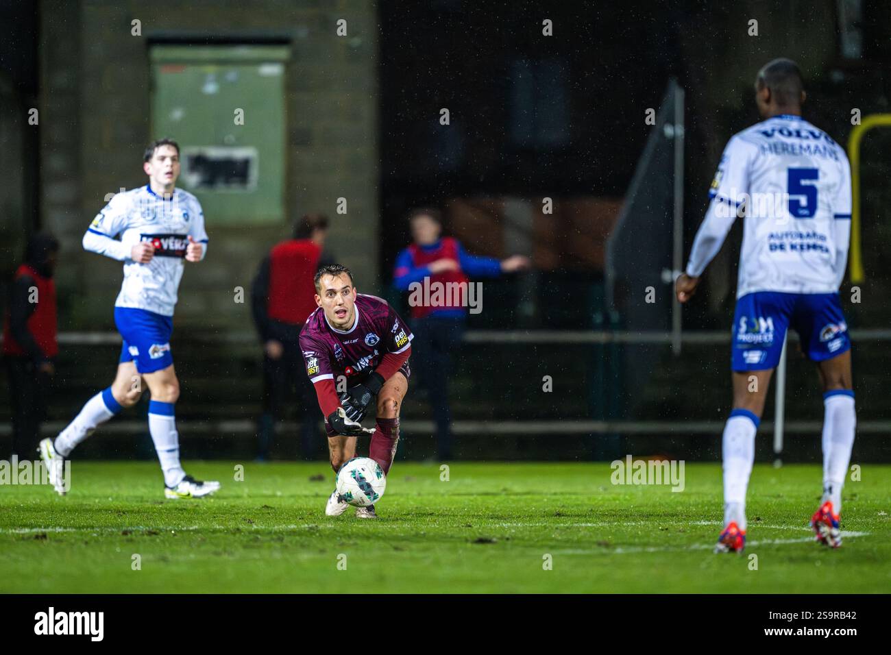 Hasselt, Belgium. 25th Jan, 2025. Van Aerschot Fre (1) of KSK Heist ...