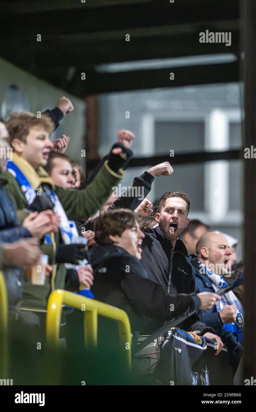 Hasselt, Belgium. 25th Jan, 2025. supporters Heist pictured during a ...