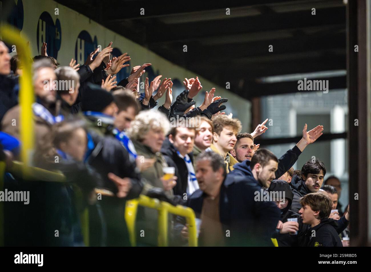 Hasselt, Belgium. 25th Jan, 2025. supporters Heist pictured during a ...